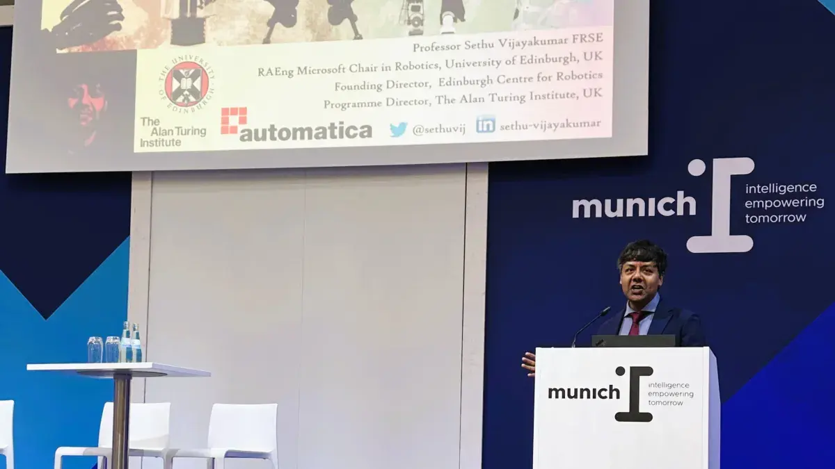 Professor Sethu Vijayakumar Delivers Keynote at Automatica 2025 | SLMC | School of Informatics